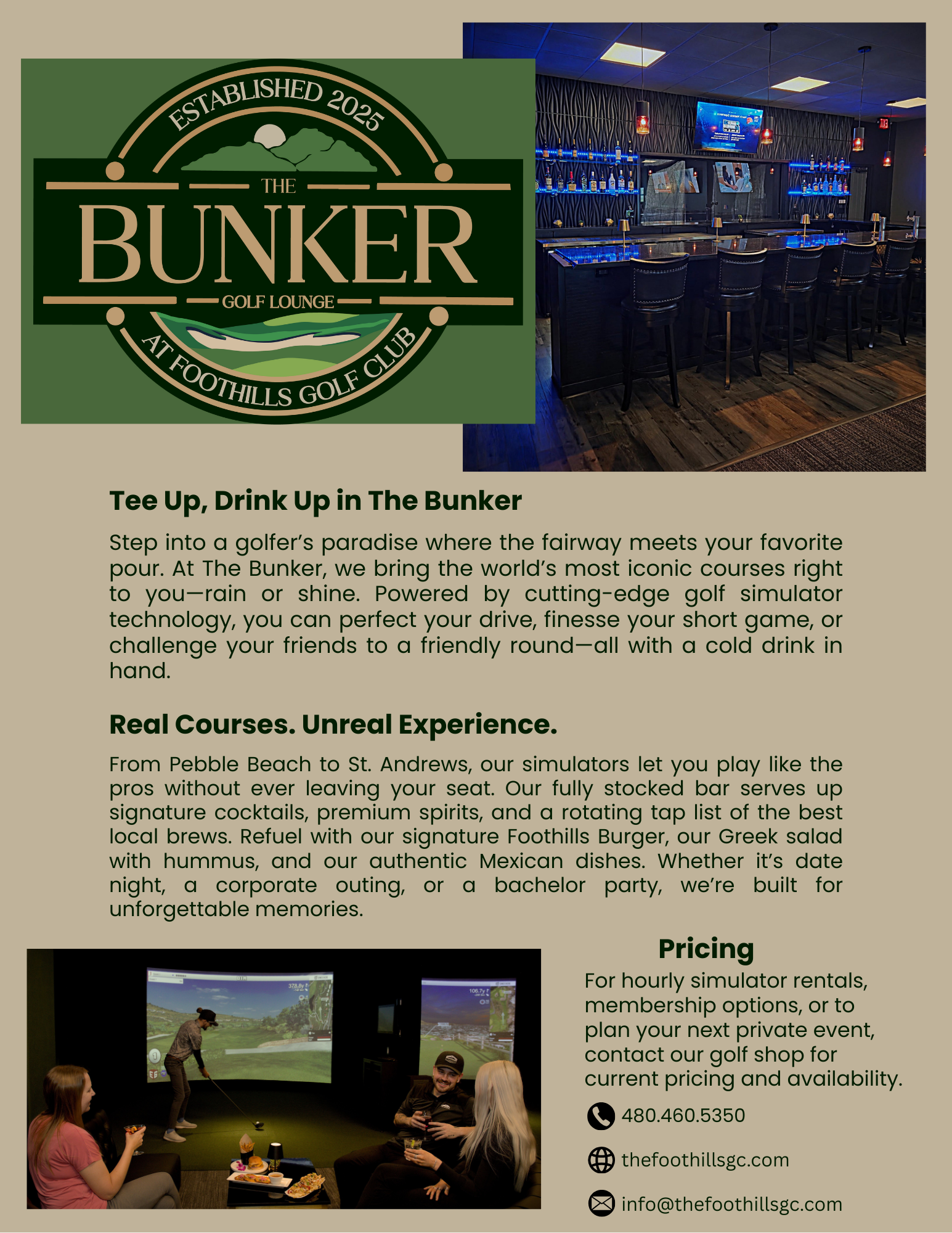 The Bunker Golf Lounge - Foothills Golf Club